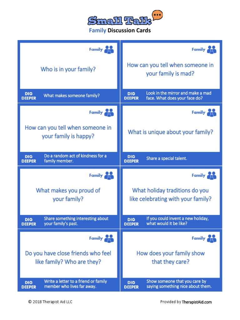 Small Talk Discussion Cards | PDF
