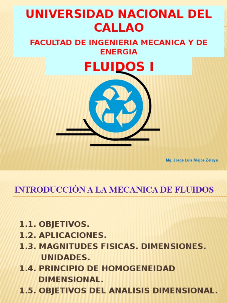 C1.MFI - Sesión 01-INTRODUCCIÓN A LA MECANICA DE FLUIDOS | PDF | Sistema Internacional de ...