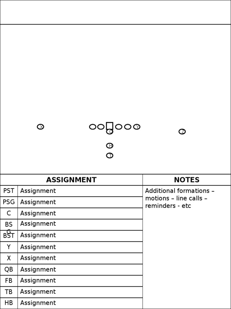 Football Diagram + Assignment Template | PDF