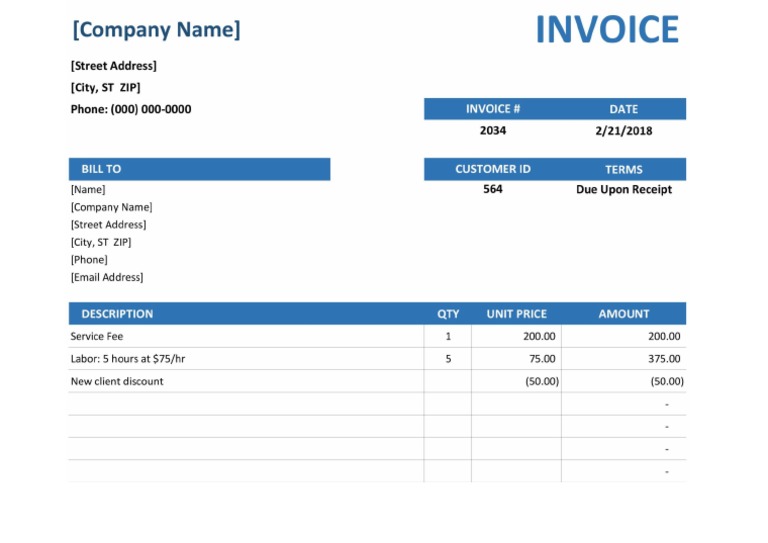 Modelo de Invoice | PDF