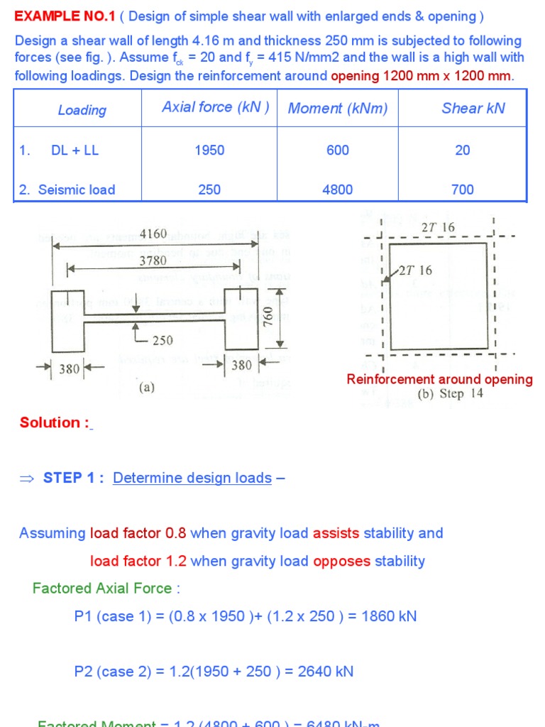 Shear Wall Design with Reinforcement | PDF | Stress (Mechanics) | Shear ...