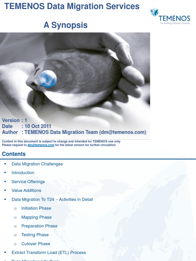 TEMENOS Data Migration Services - Synopsis - 10 Oct 2011 - V1 ...