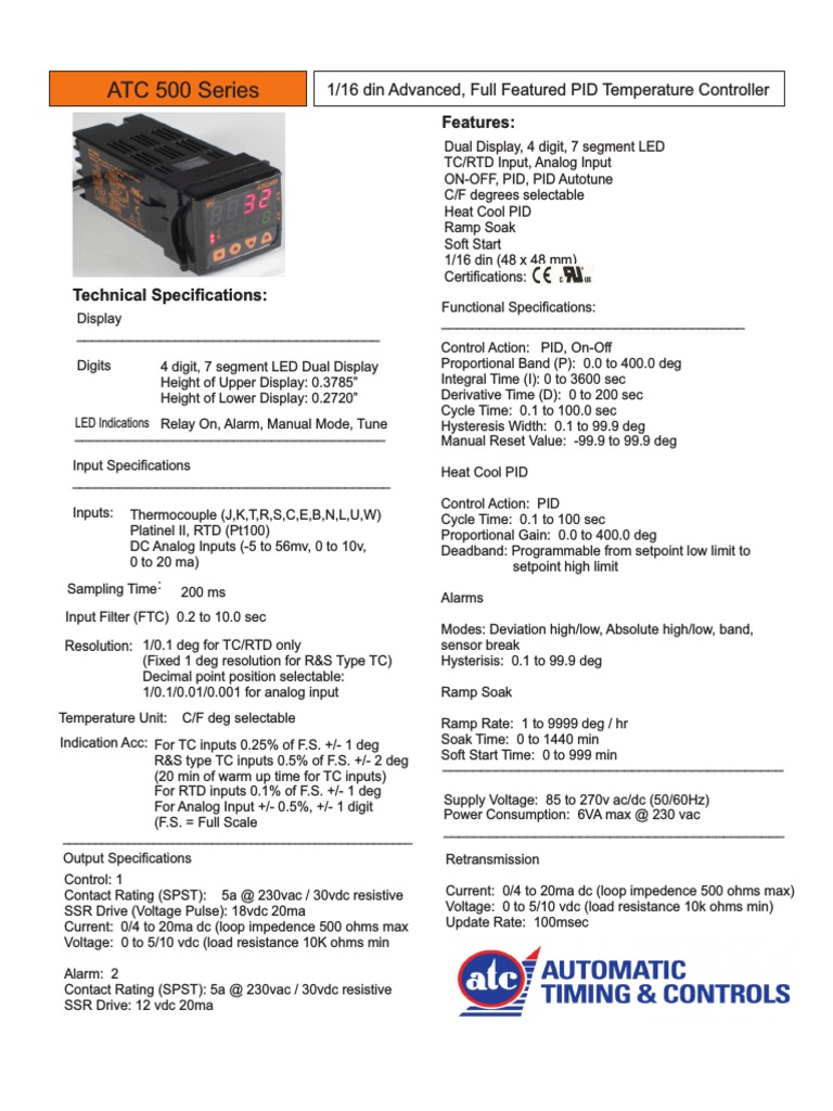 Advanced 1/16 DIN PID Temperature Controller with Dual Display ...