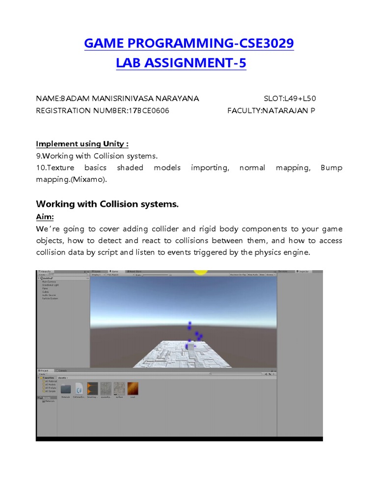 Game Programming-Cse3029 Lab Assignment-5: Working With Collision Systems | PDF | Collision ...