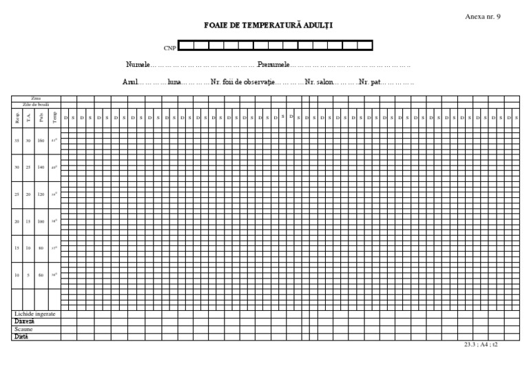 Foaie Temperatura Adulti PDF | PDF