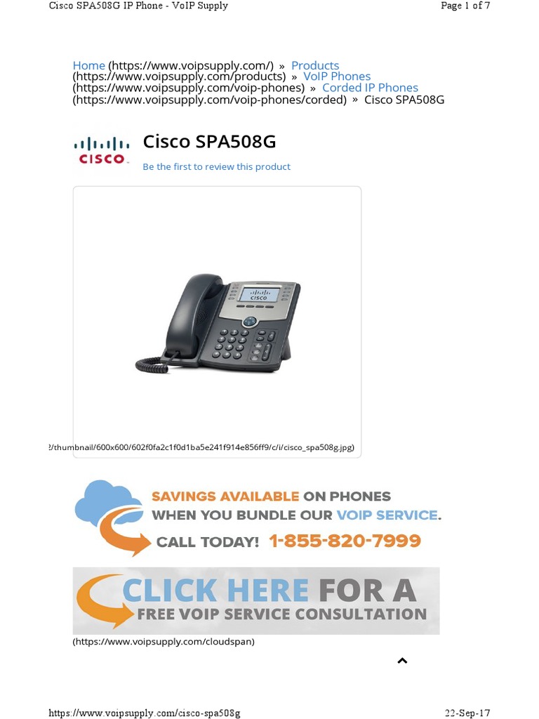 Cisco Spa508G: Home Products Voip Phones Corded Ip Phones | PDF | Voice ...