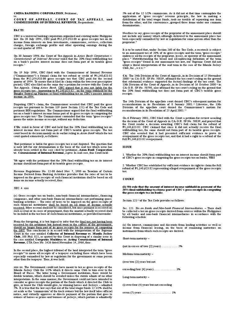 PT&DST Digests | PDF | Withholding Tax | Tax Deduction