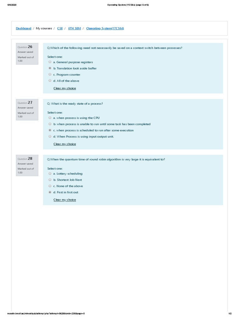 Operating System (17CS64) | PDF | Scheduling (Computing) | Operating System Technology