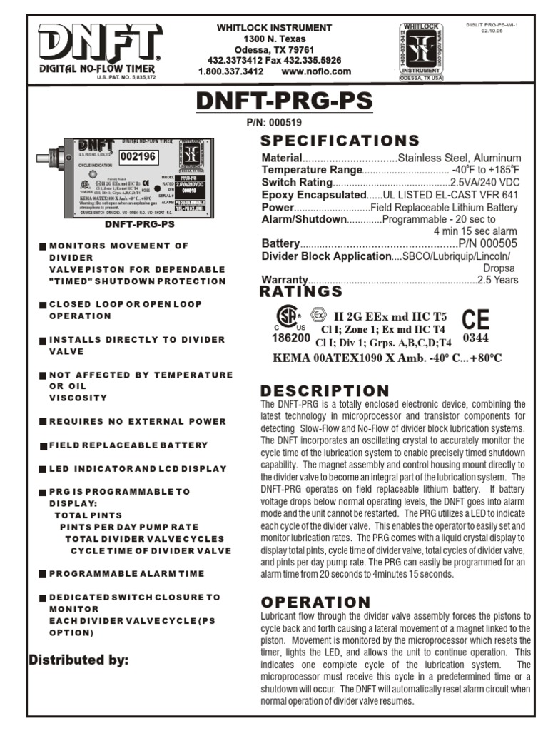 DNFT-PRG-PS: Specifications | PDF | Valve | Liquid Crystal Display