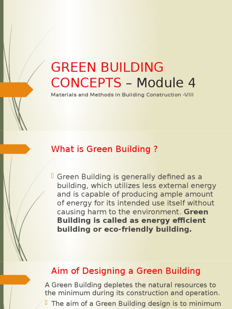 GREEN BUILDING CONCEPTS - Module 4 | Download Free PDF | Green Building ...