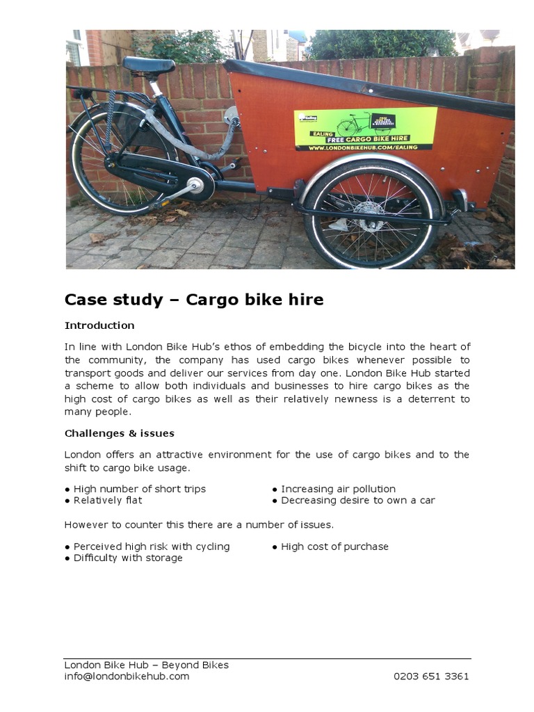 Case Study - Cargo Bike Hire | PDF | London | Cargo