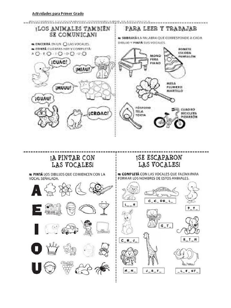 Actividades Educativas 1er Grado | PDF