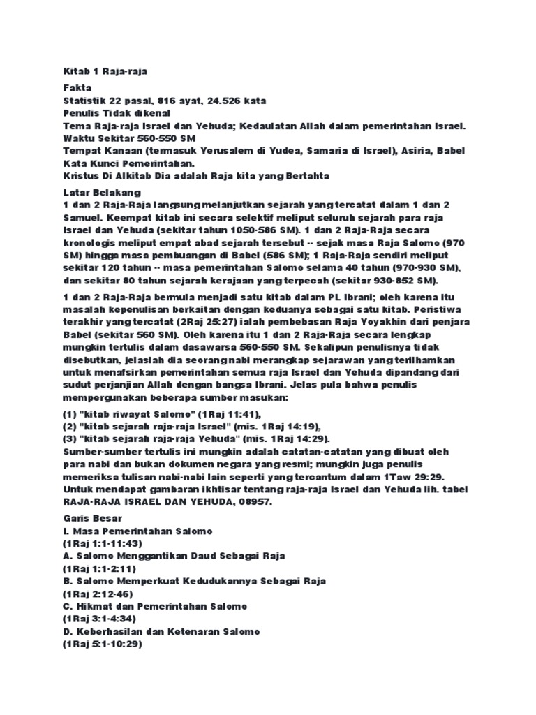Kitab 1 Raja-Raja | PDF