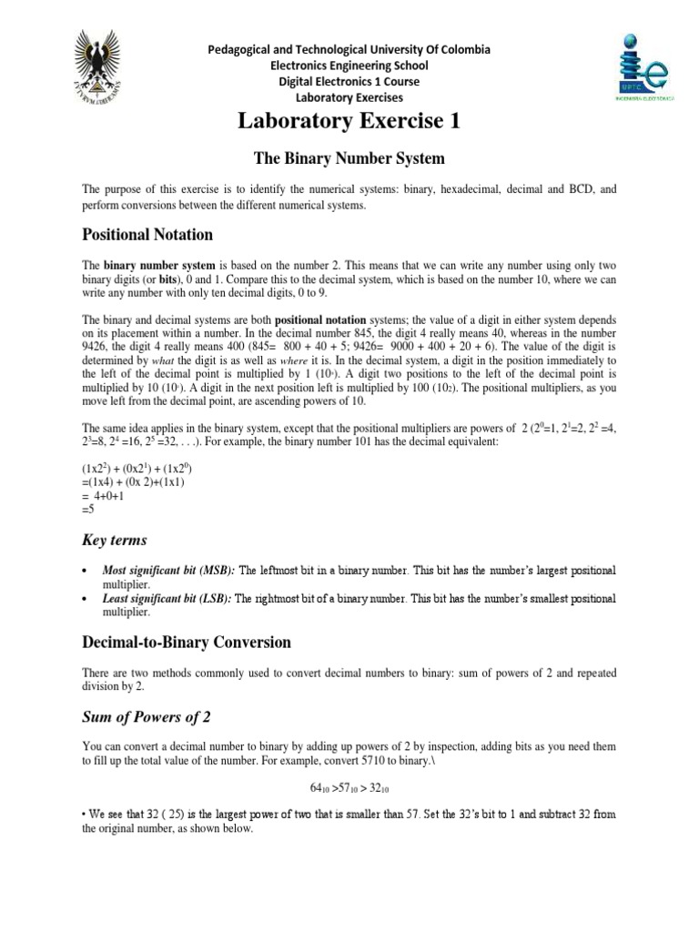 Laboratory Exercise 1 | PDF | Decimal | Encodings