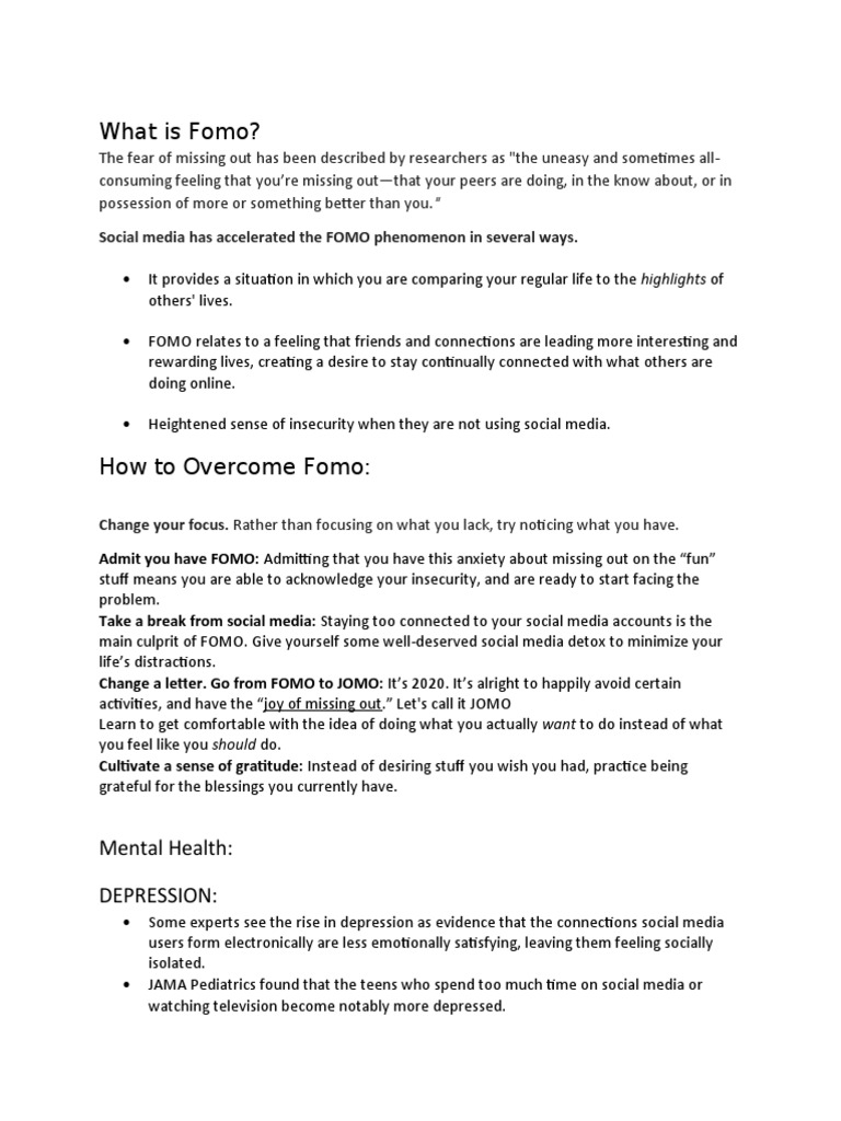 What Is Fomo?: Social Media Has Accelerated The FOMO Phenomenon in ...