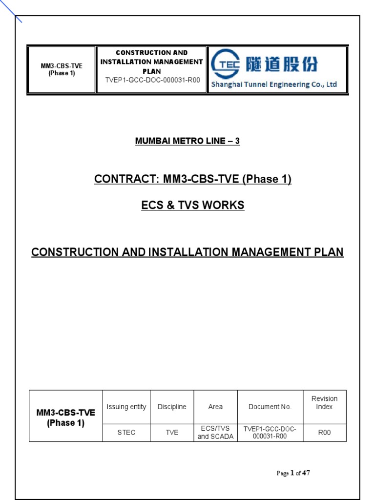 Construction Installation & Management Plan | PDF | Quality Assurance ...