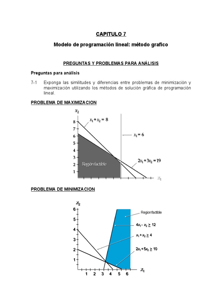Método Gráfico en Programación Lineal | PDF | Programación lineal ...