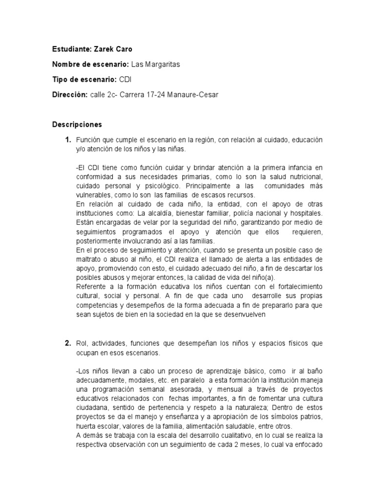 Informe - Observación - CDI | PDF | Hospital | Abuso infantil