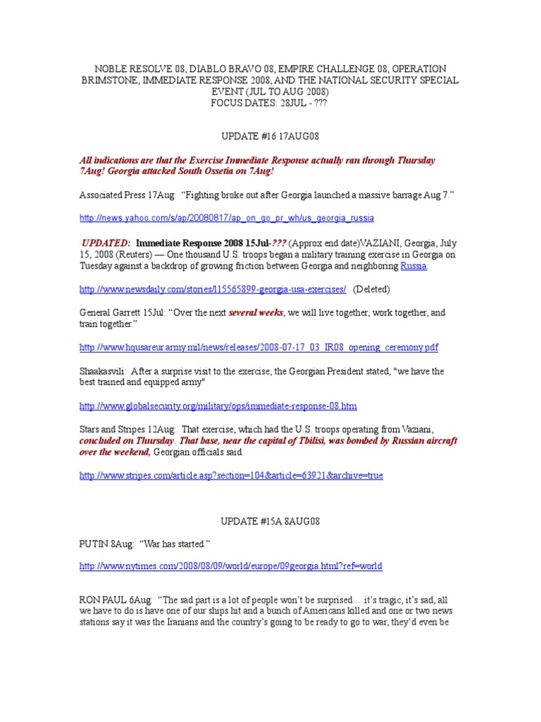 Noble Resolve 27 Jul 2008 | PDF | Nuclear Program Of Iran | Georgia ...
