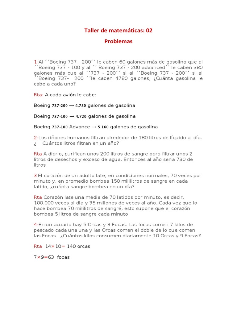 Problemas Matemáticos Resueltos | PDF