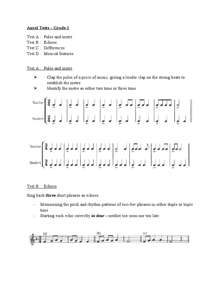 Aural Grade 1-5 | PDF | Rhythm | Harmony