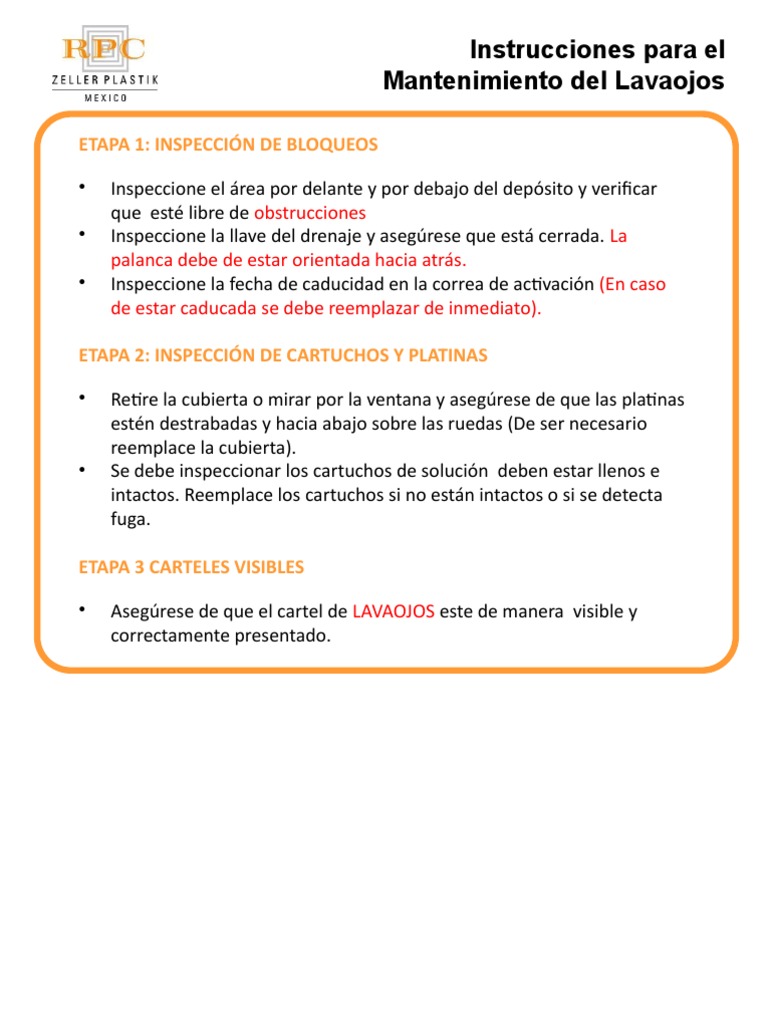 Tarjetas de Lavaojos | PDF | Colector de aguas pluviales | Agua