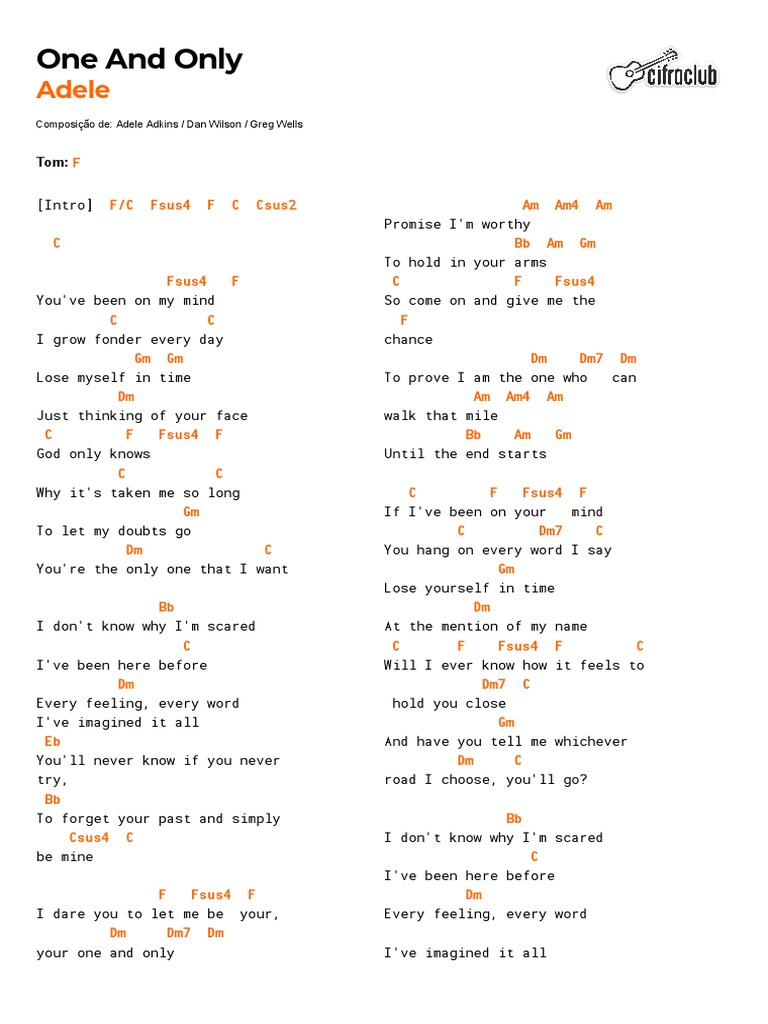 One and Only - Adele | PDF