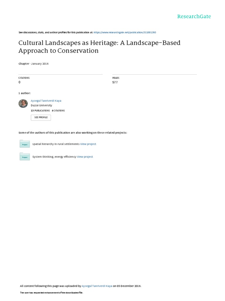 Cultural Landscapes As Heritage: A Landscape-Based Approach To ...