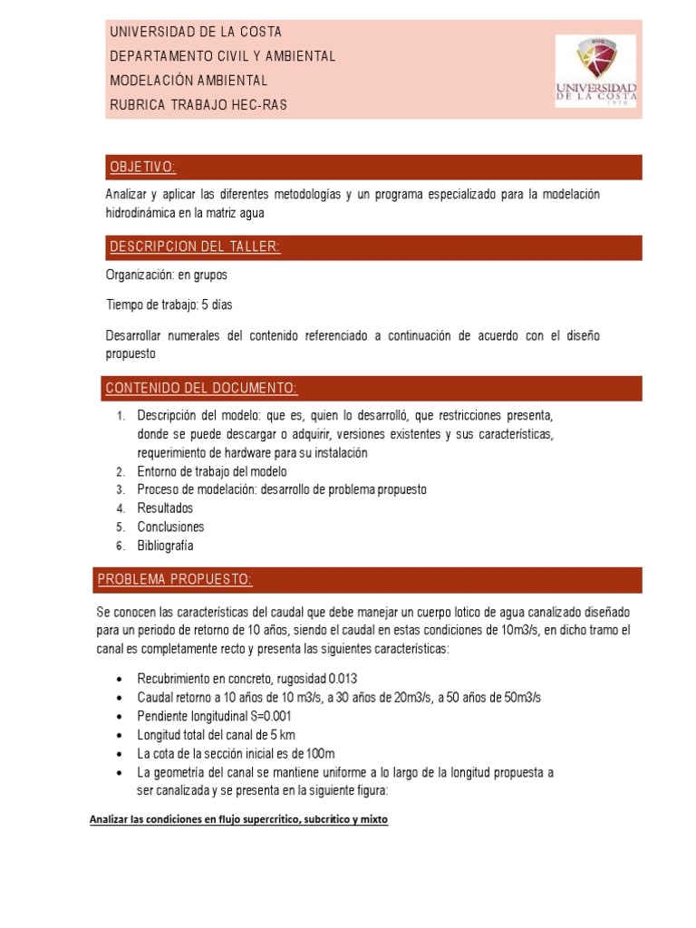 Trabajo Modelo Hec-Ras v2 | PDF