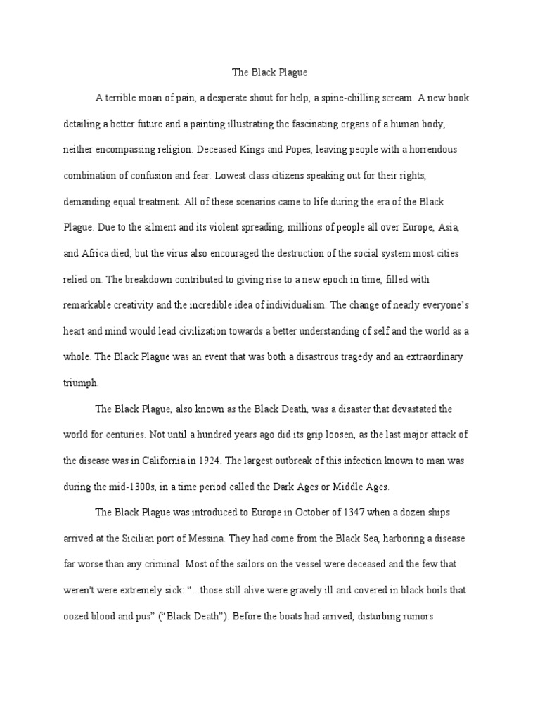 The Black Plague Informative Paper | PDF | Black Death | Infection
