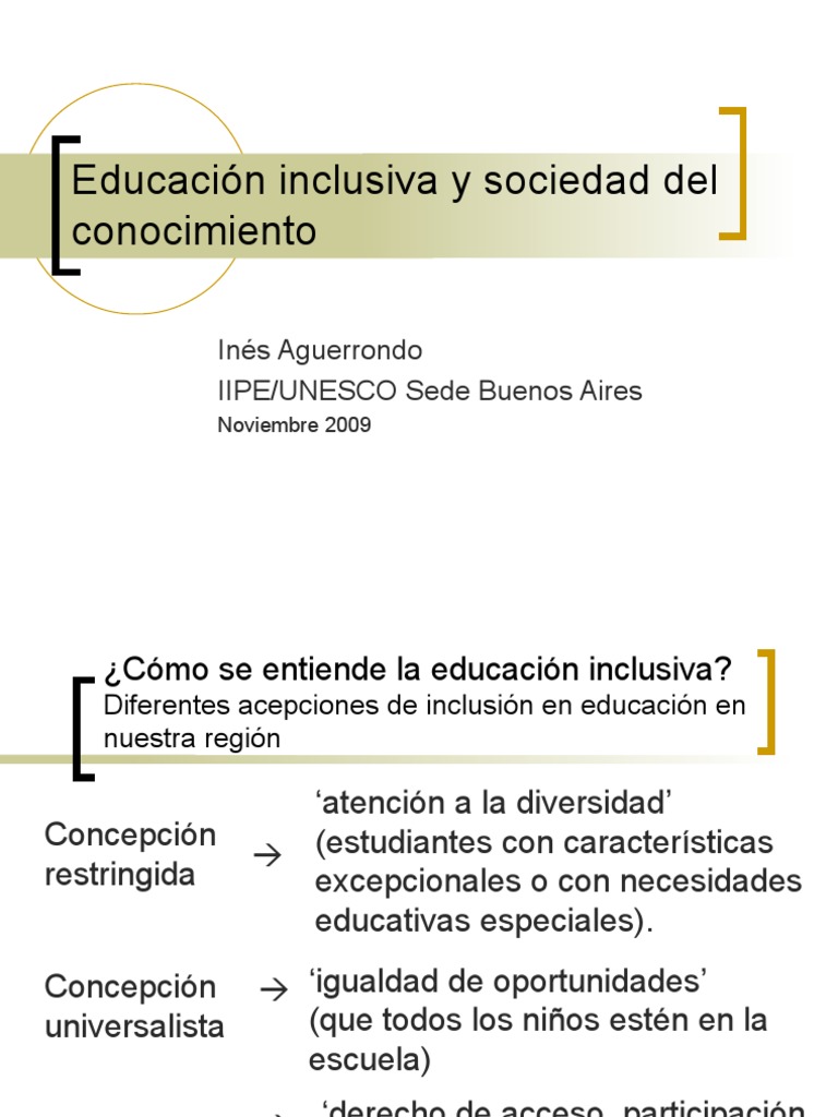 Aguerrondo Ines (2009) | PDF | Inclusión (Educación) | Conocimiento