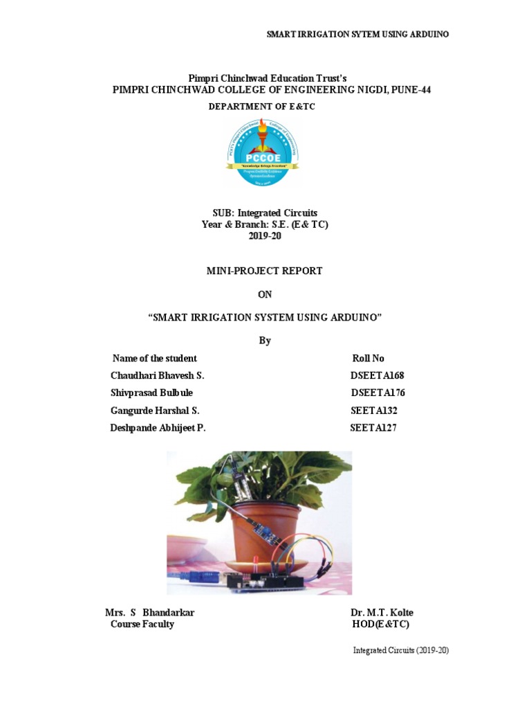 IC Mini Project Report PDF | Download Free PDF | Arduino | Automation