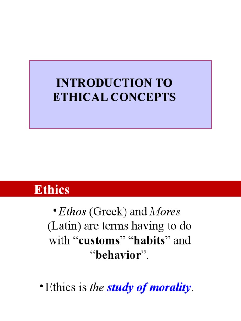 Intro To Ethical Concepts | PDF | Professional Ethics | Morality