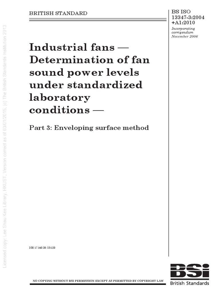 Industrial Fans - Determination of Fan Sound Power Levels Under ...