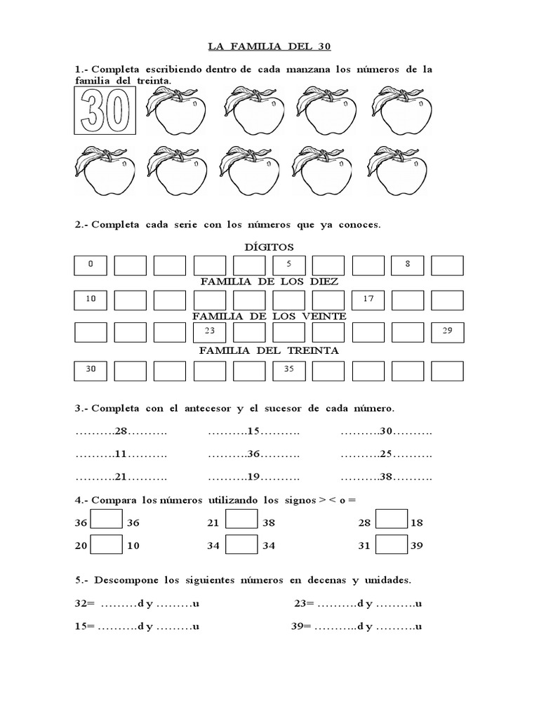 Actividades Familia del 30 para Niños | PDF
