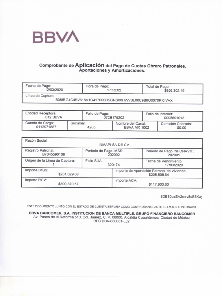 Comprobante de Pago SUA Mzo-2020 PDF | PDF