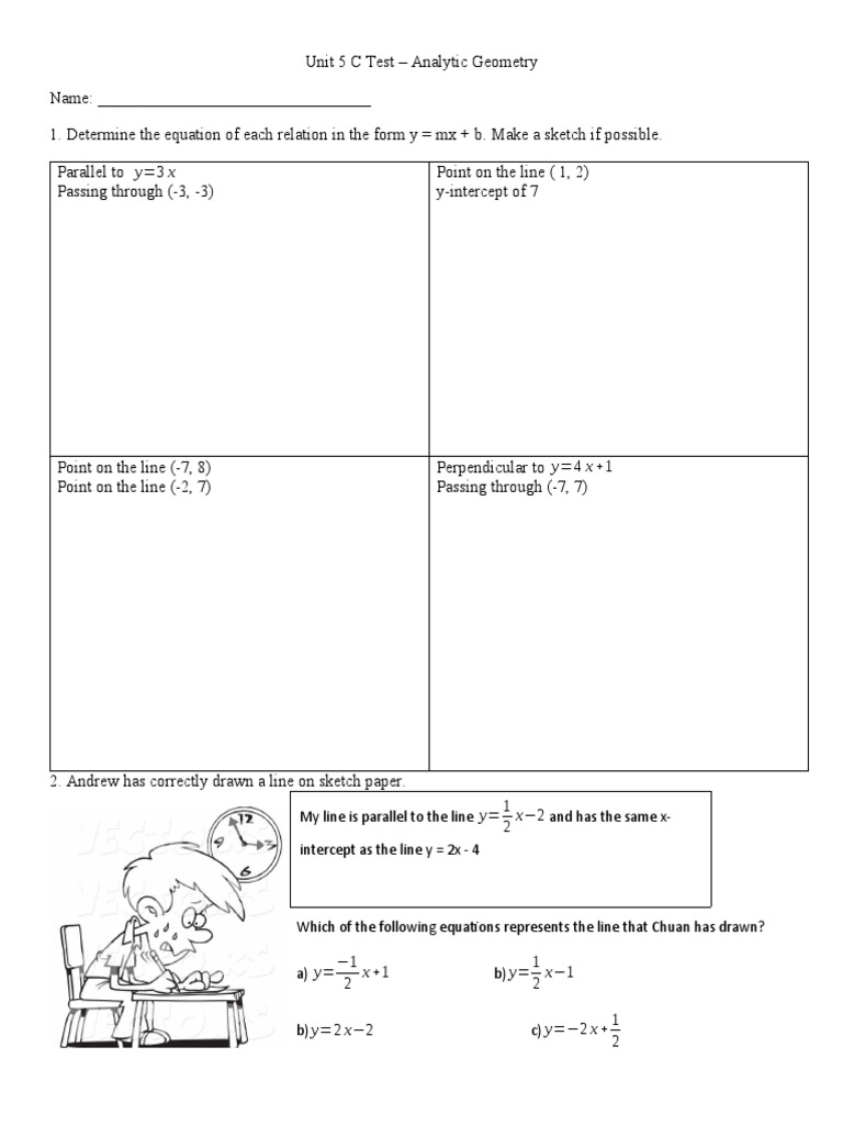 Unit 5 C Test | PDF | Line (Geometry) | System Of Linear Equations