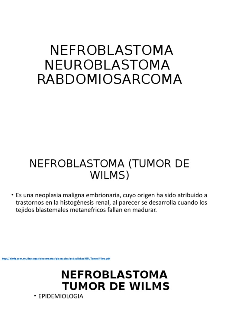 Nefroblastoma: Tumor de Wilms en Niños | PDF | Cáncer | Sarcoma
