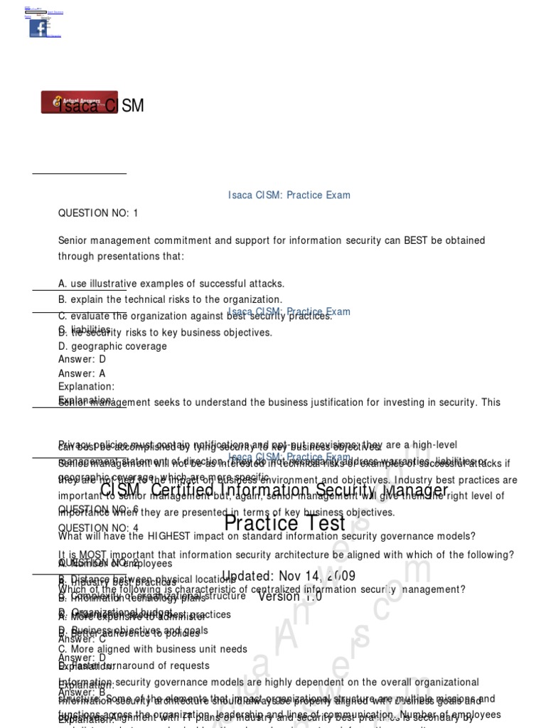 Cism PDF | PDF | Information Security | Governance