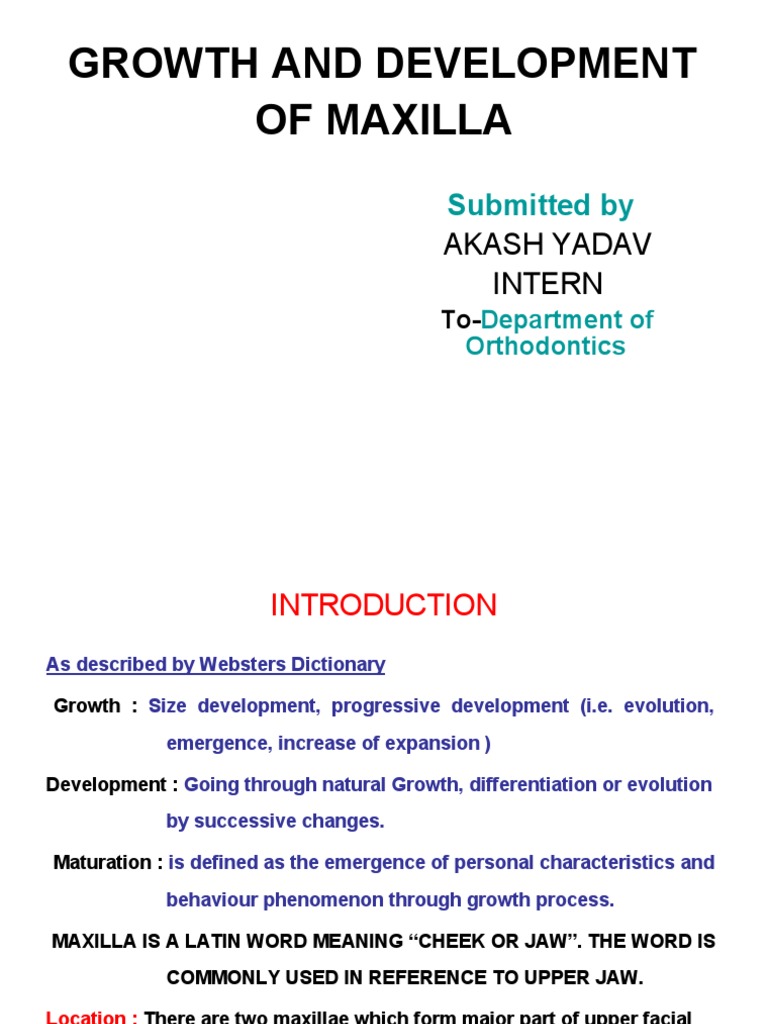 Growth & Dev - of Maxilla | PDF | Skull | Human Nose