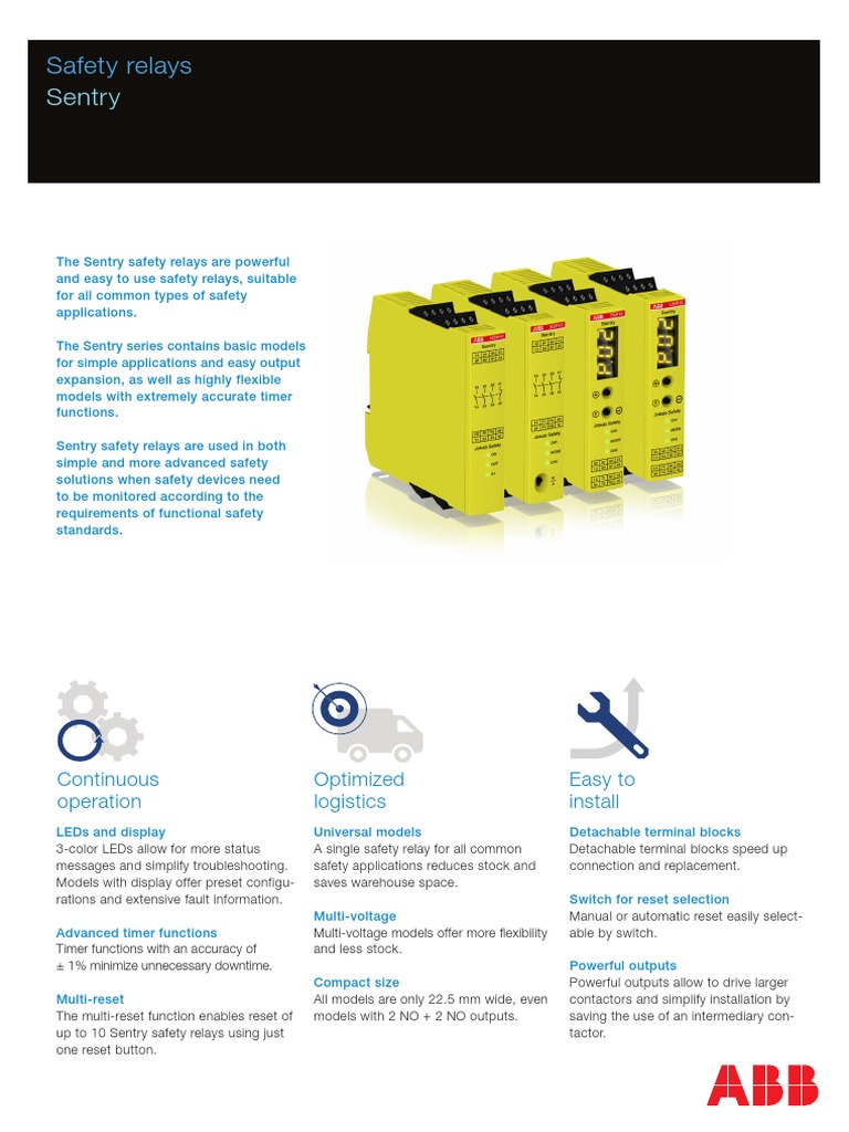 Sentry Product Sheet - 2TLC010001L0201 | PDF | Timer | Relay