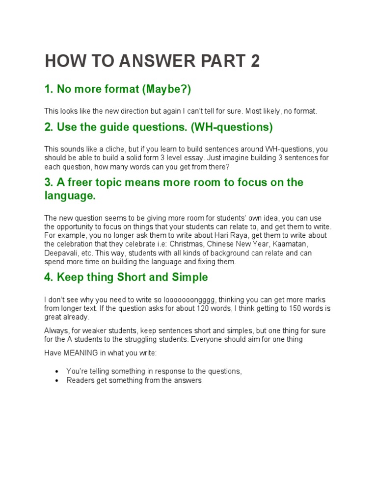 How To Answer Part 2 Pt3 Pdf