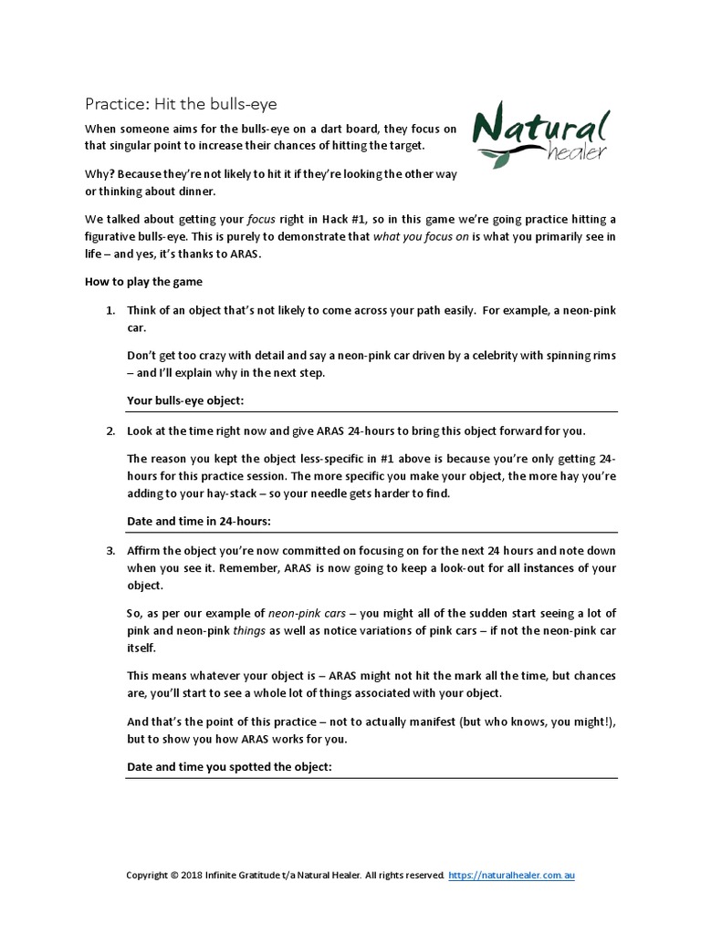 Practice - Hit The Bulls-Eye | PDF