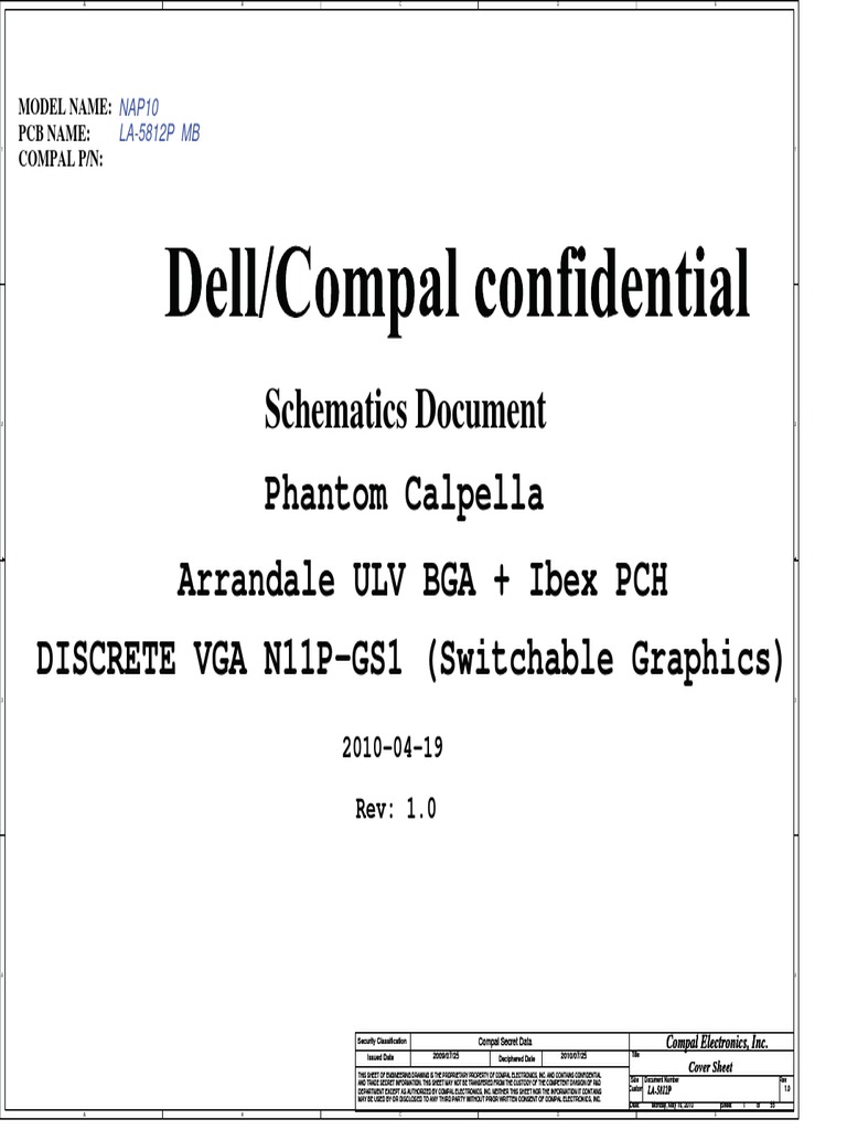 Schematics Document: NAP10 LA-5812P MB | PDF | Digital Technology ...