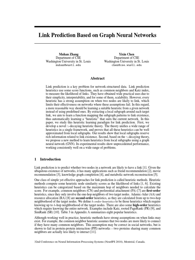 7763 Link Prediction Based On Graph Neural Networks | PDF | Matrix ...
