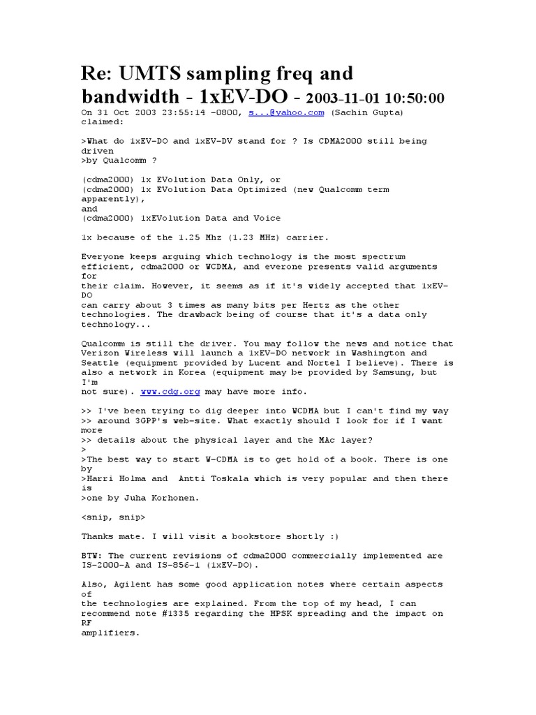 UMTS Sampling 11frequency121 | PDF | Bandwidth (Signal Processing) | Sampling (Signal Processing)