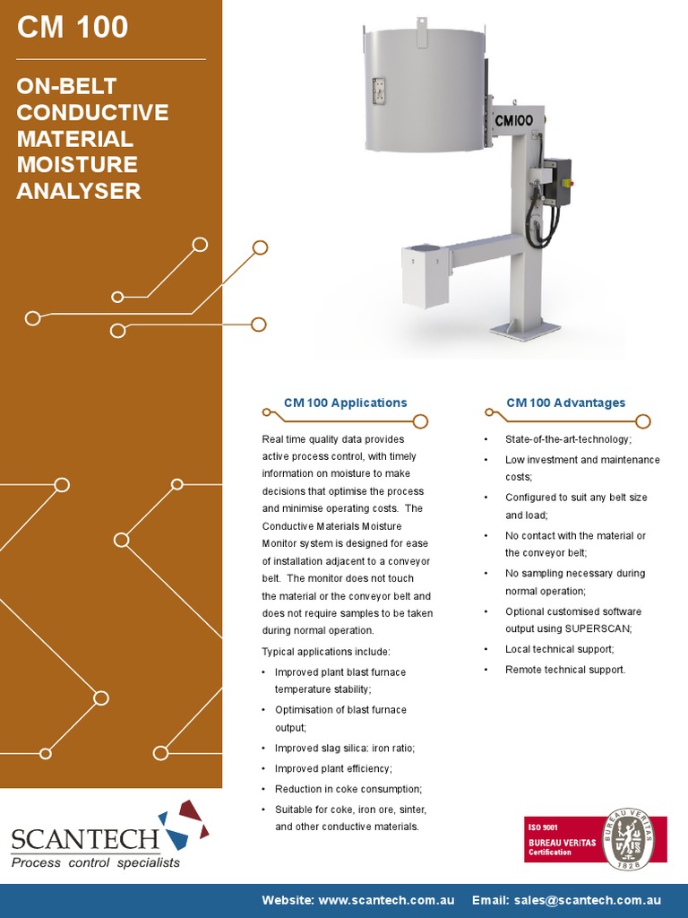 On-Belt Conductive Material Moisture Analyser: CM 100 Applications CM ...