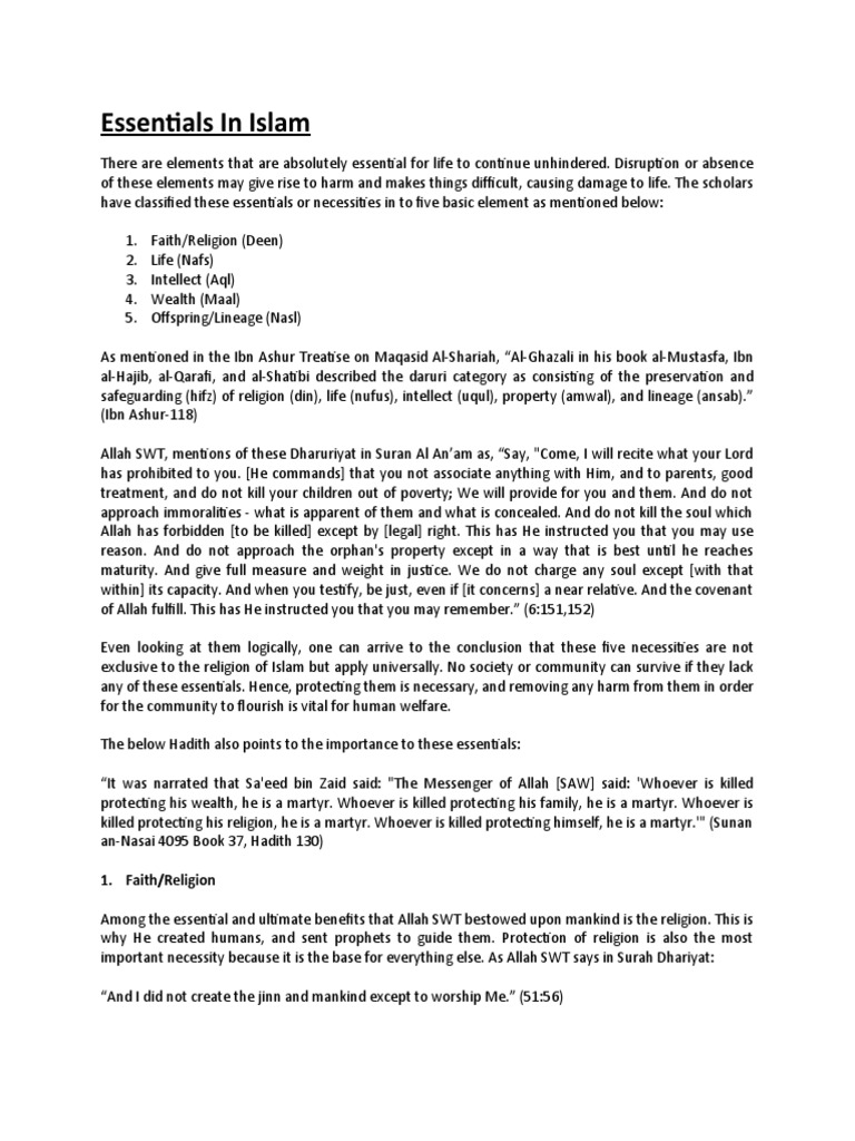 Essentials in Islam: 1. Faith/Religion | PDF | God In Islam | Prophets ...