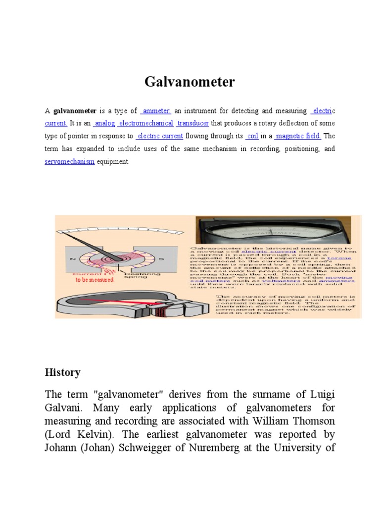 Galvanometer | PDF | Physics | Electrical Engineering