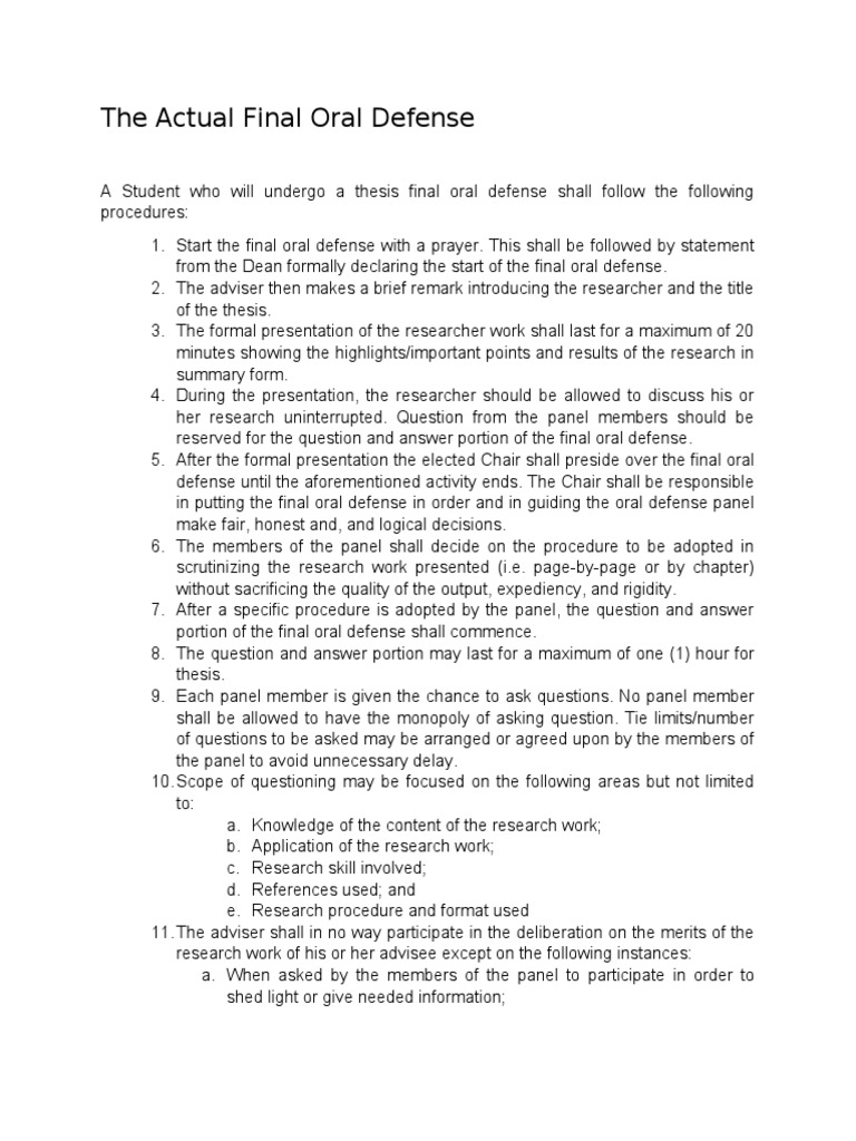 The Actual Final Oral Defense | Download Free PDF | Thesis | Cognition